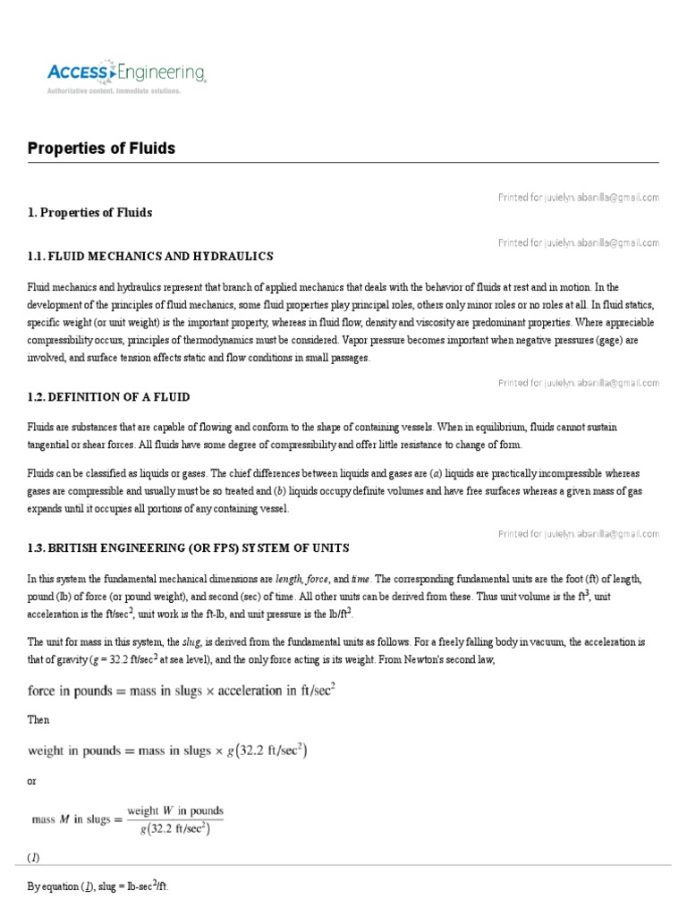 Properties of Fluids PDF | PDF | Viscosity | Shear Stress