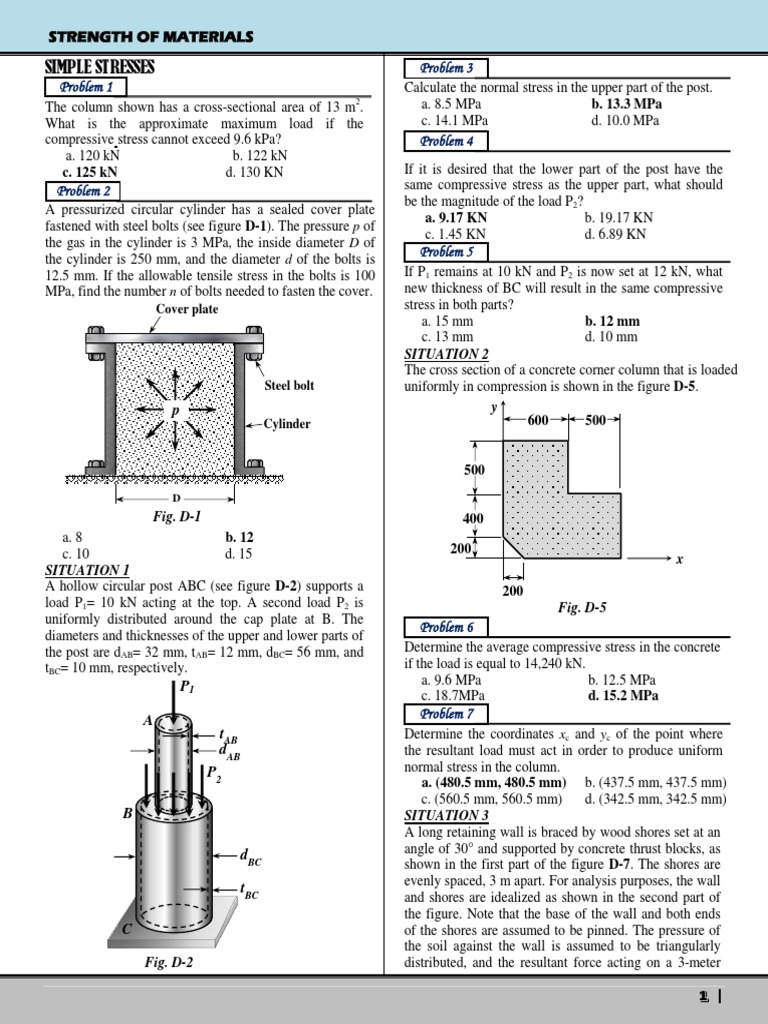 Problems' | PDF | Ultimate Tensile Strength | Strength Of Materials