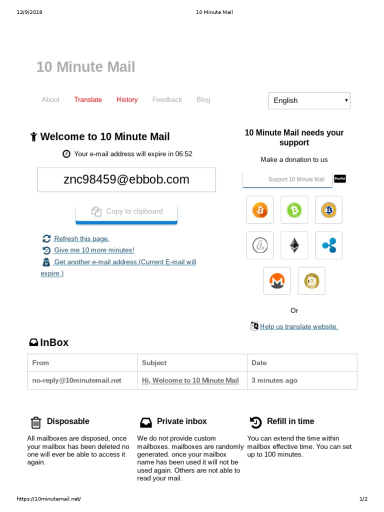 10 Minute Mail Pdf Cyberspace Computer Mediated Communication