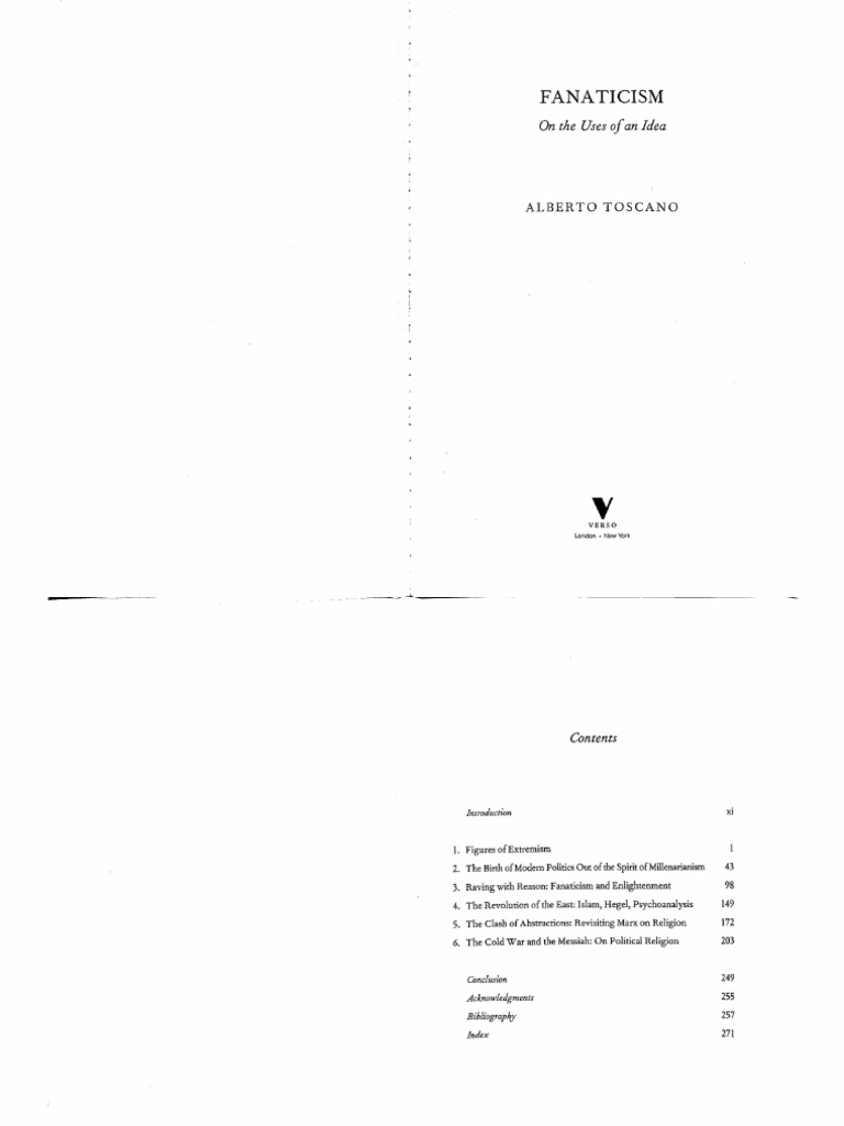 Alberto Toscano - Fanaticism PDF | PDF