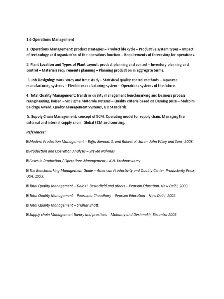 Operations Management | PDF | Mass Production | Operations Management