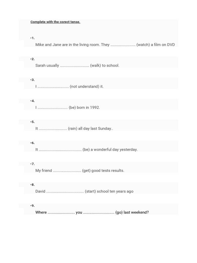Verbs Mix Present Simple Past Simple | PDF