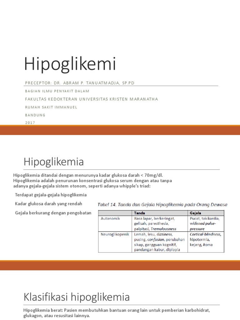 Klasifikasi dan Penanganan Hipoglikemia | PDF | Pengembangan Diri ...