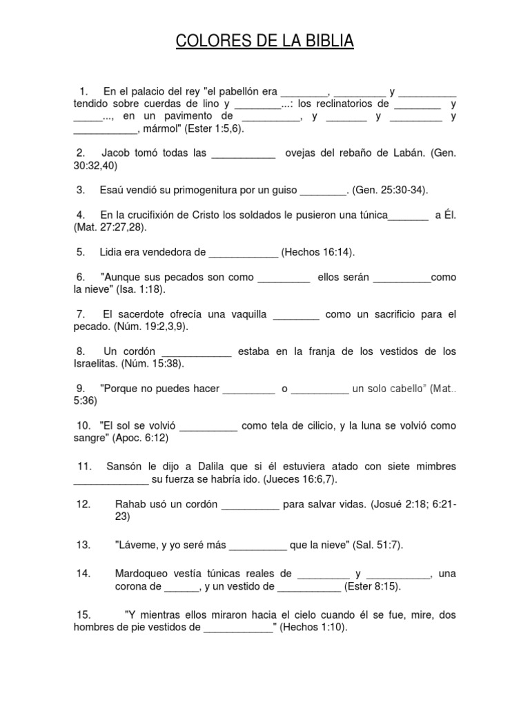 Colores de La Biblia | PDF