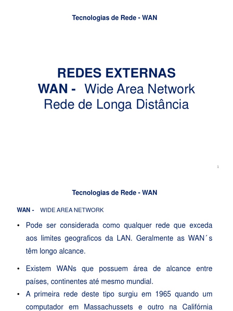 Aula3 - 22052012 - Tecnologias de Redes - WAN | PDF | Rede de longa ...