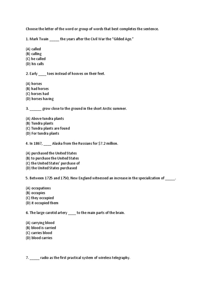 TOEFL Answer Sheet 22 | PDF | Nature