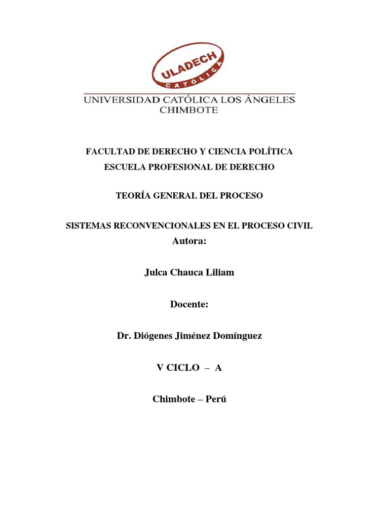 La Reconvención | PDF | Ley procesal | Reconvención