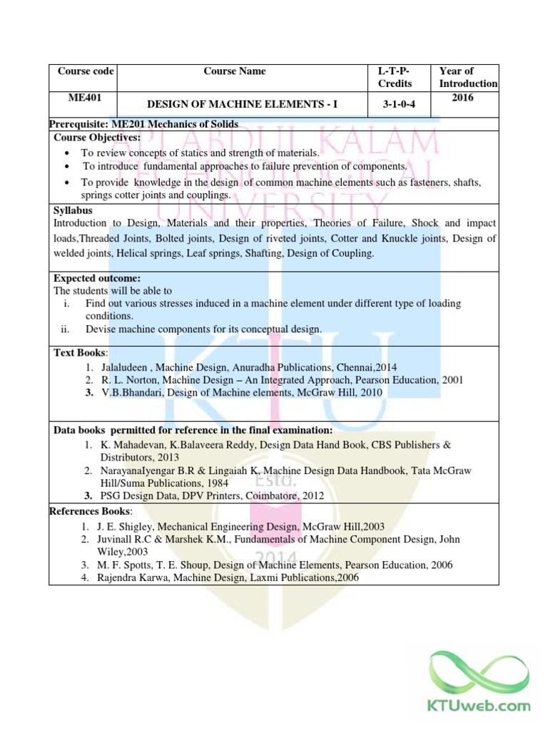 ME401 Design of Machine Elements - I.image - Marked | PDF | Fatigue (Material) | Screw