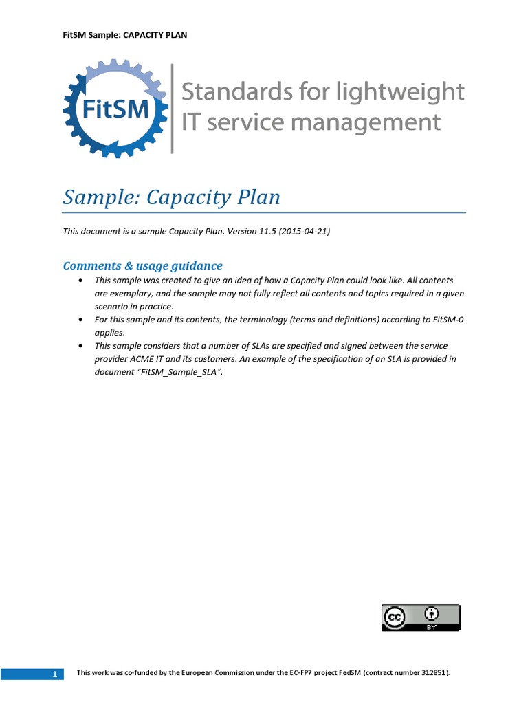 FitSM Capacity Plan Sample Guide | PDF | Service Level Agreement ...