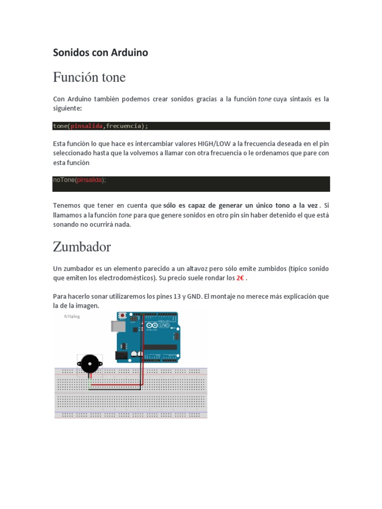 Generando sonidos musicales con Arduino | PDF | Sonido | Ocio