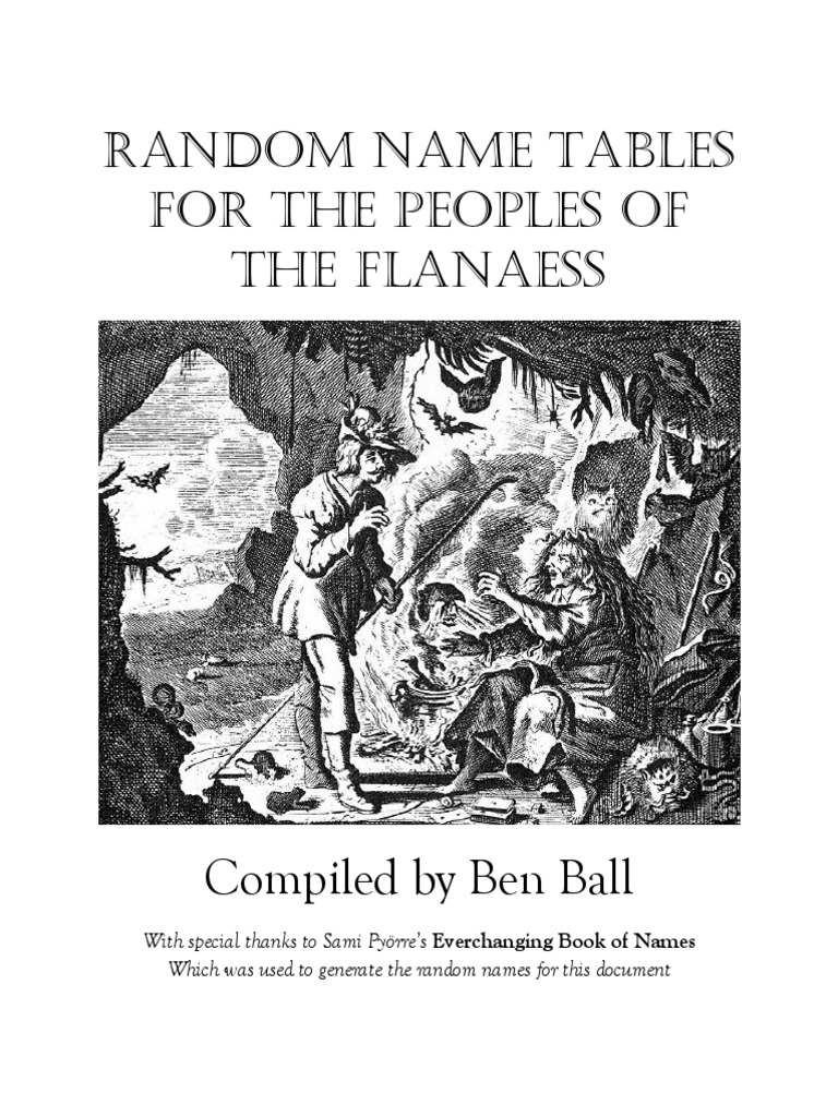 Representative Populations: A Title for Random Name Tables of the ...