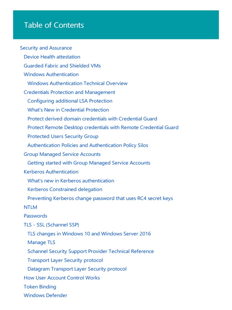 Windows Server 2016 Security Overview | PDF | Transport Layer Security ...
