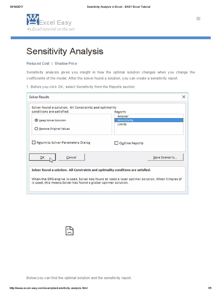 Sensitivity Analysis in Excel - EASY Excel Tutorial | PDF | Sensitivity Analysis | Microsoft Excel