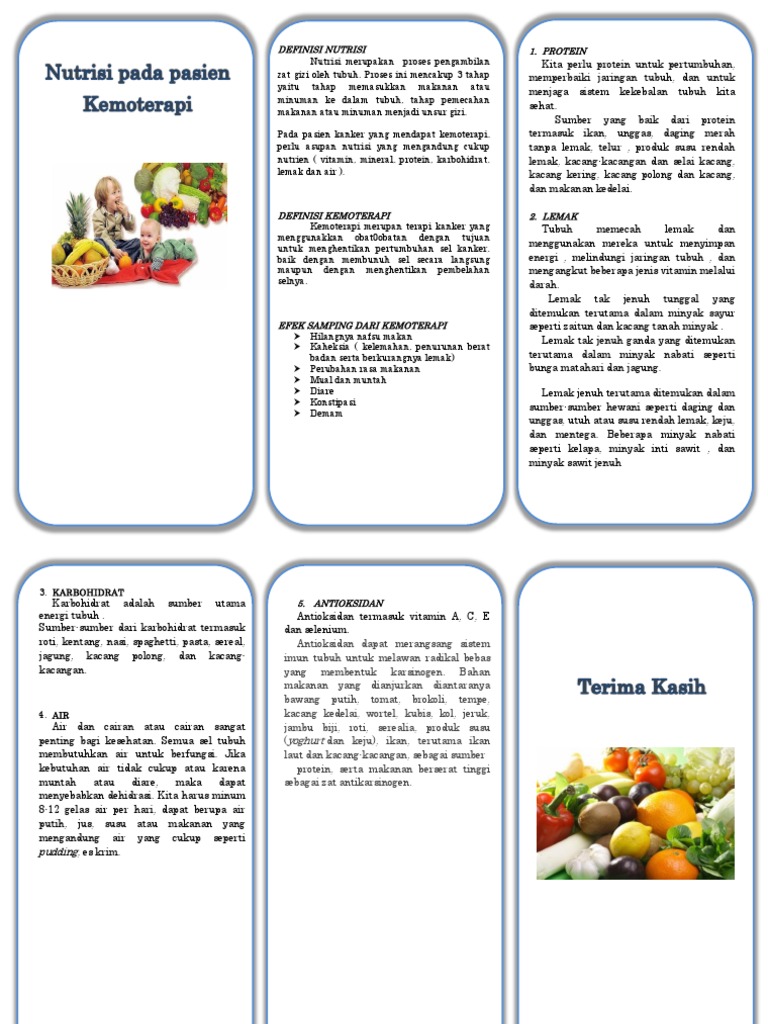 Leaflet Nutrisi Pada Pasien Kemo | PDF