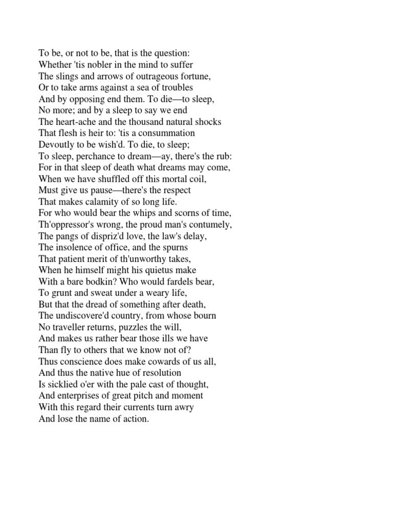 Monologul Lui Hamlet | PDF