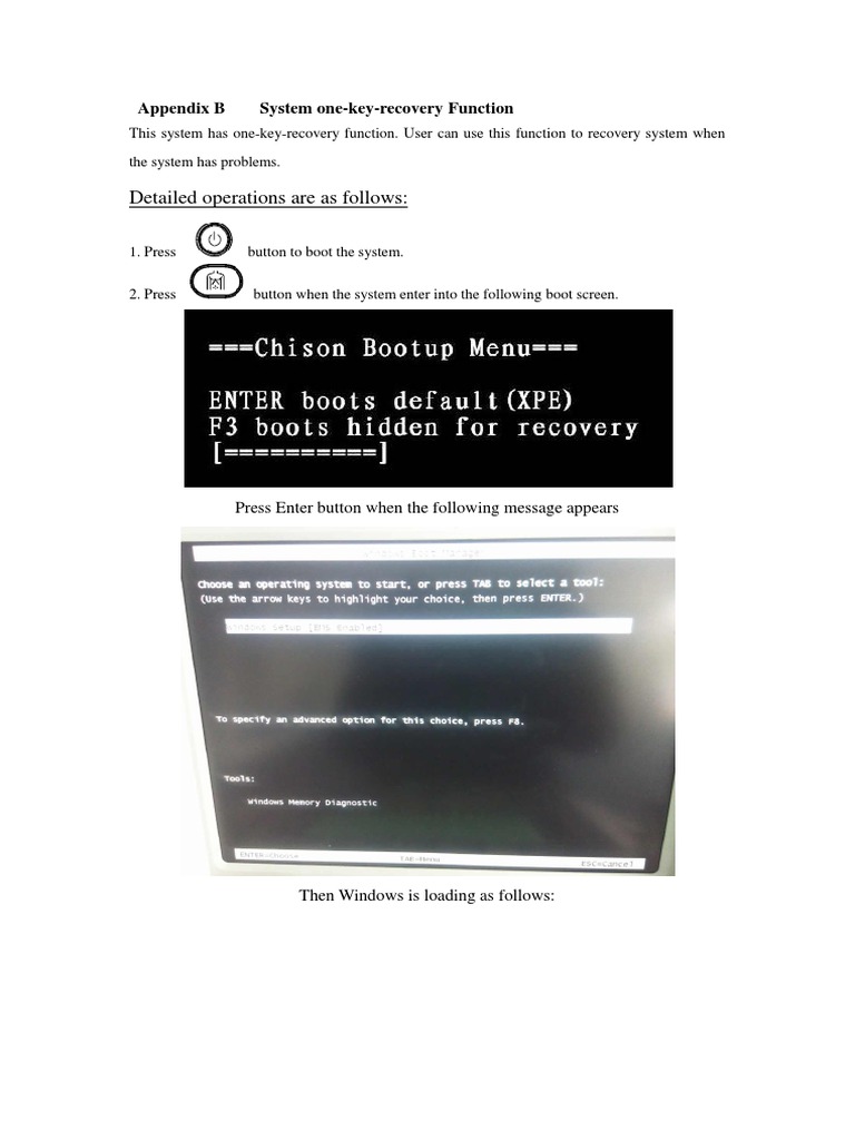 Detailed Operations Are As Follows:: Appendix B System One-Key-Recovery Function | PDF