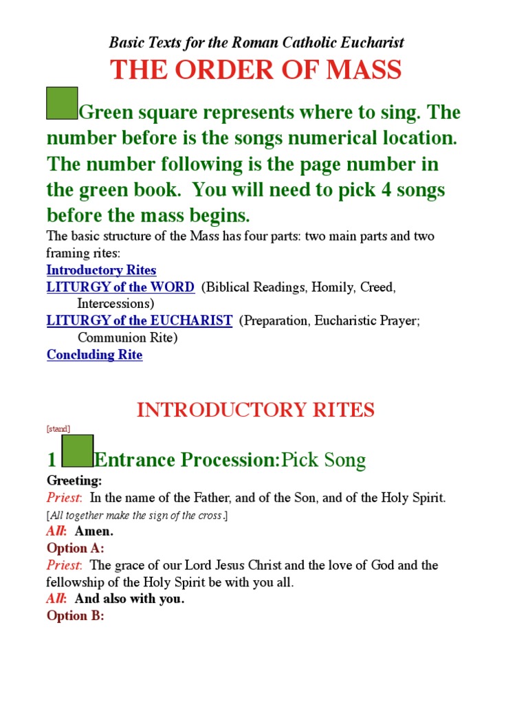 The Order of Mass: Introductory Rites | PDF