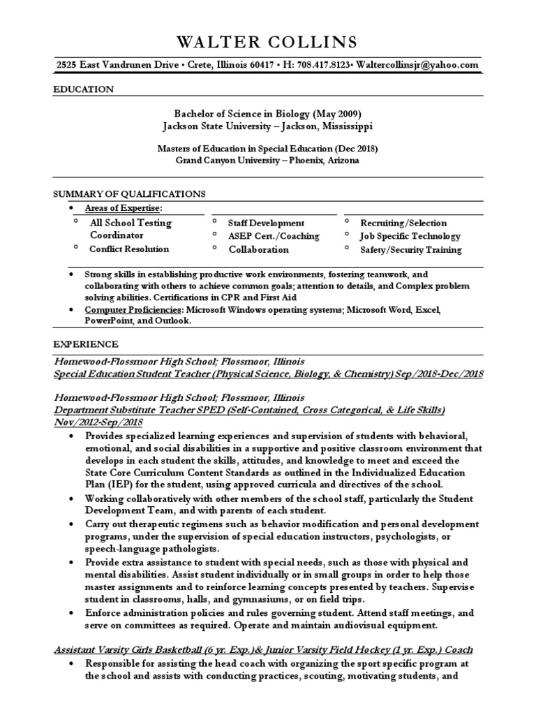 Walter C | Download Free PDF | Special Education | Teachers