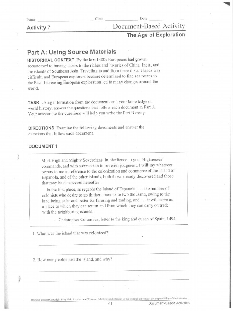 Age of Exploration DBQ | PDF