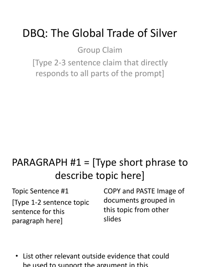DBQ - Global Trade of Silver Outline | PDF | Semiotics | Communication