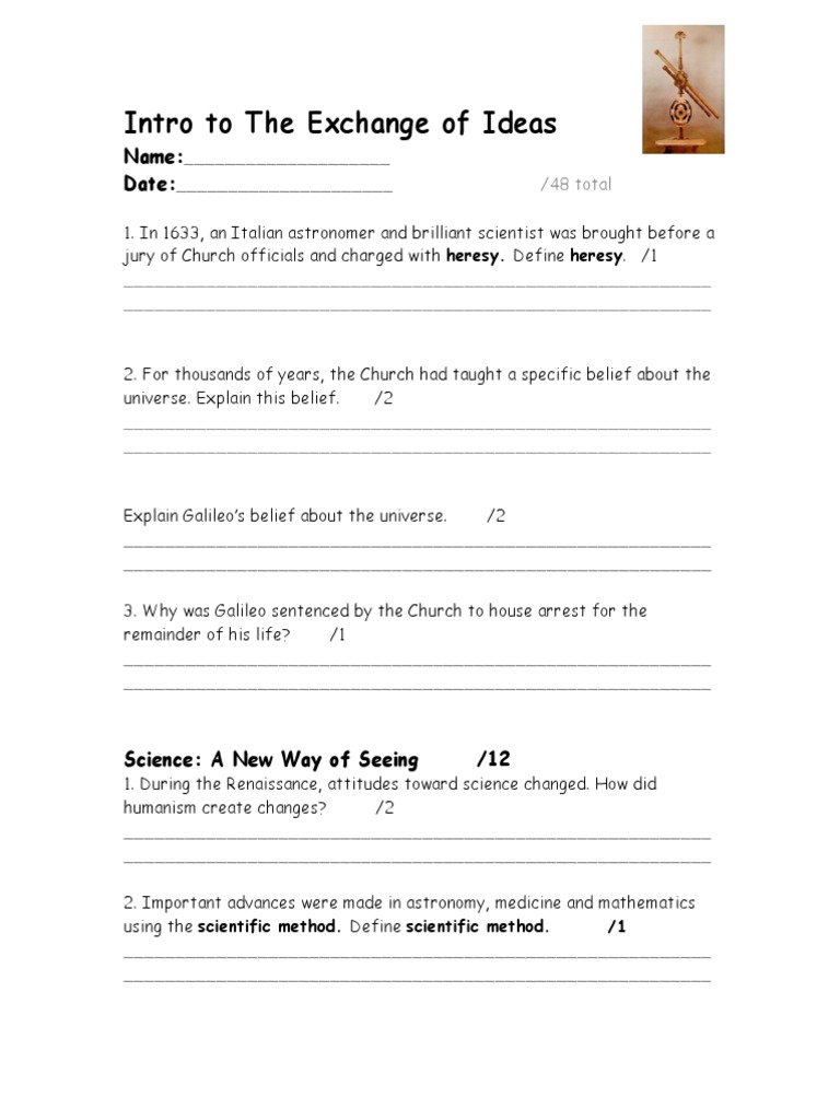 Intro To Exchange of Ideas | PDF | Scientist | Renaissance