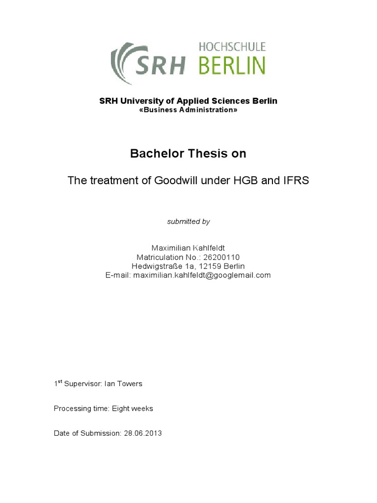 BA Thesis PDF | PDF | Goodwill (Accounting) | International Financial ...