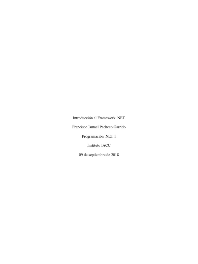 Control 1 Programación Net 1 Pdf Net Framework Java Lenguaje 8315