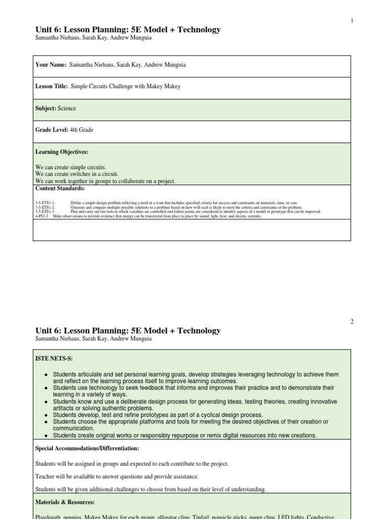 Makerspace 5e Lesson Plan | Download Free PDF | Prototype | Design