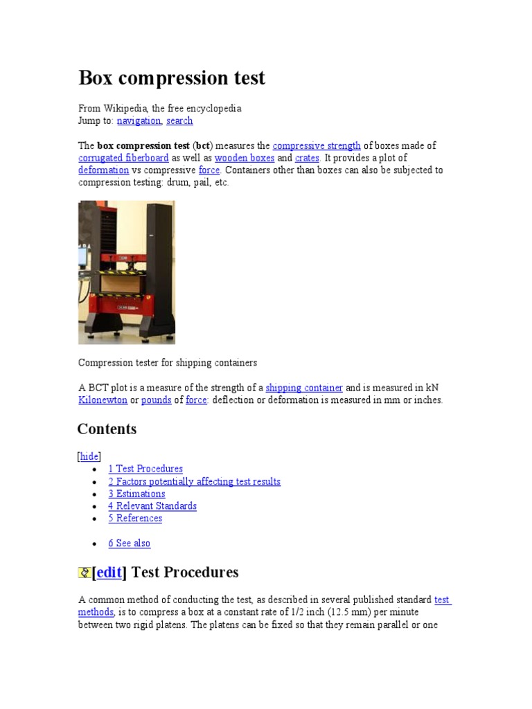 Box Compression Test | PDF | Materials | Mechanical Engineering