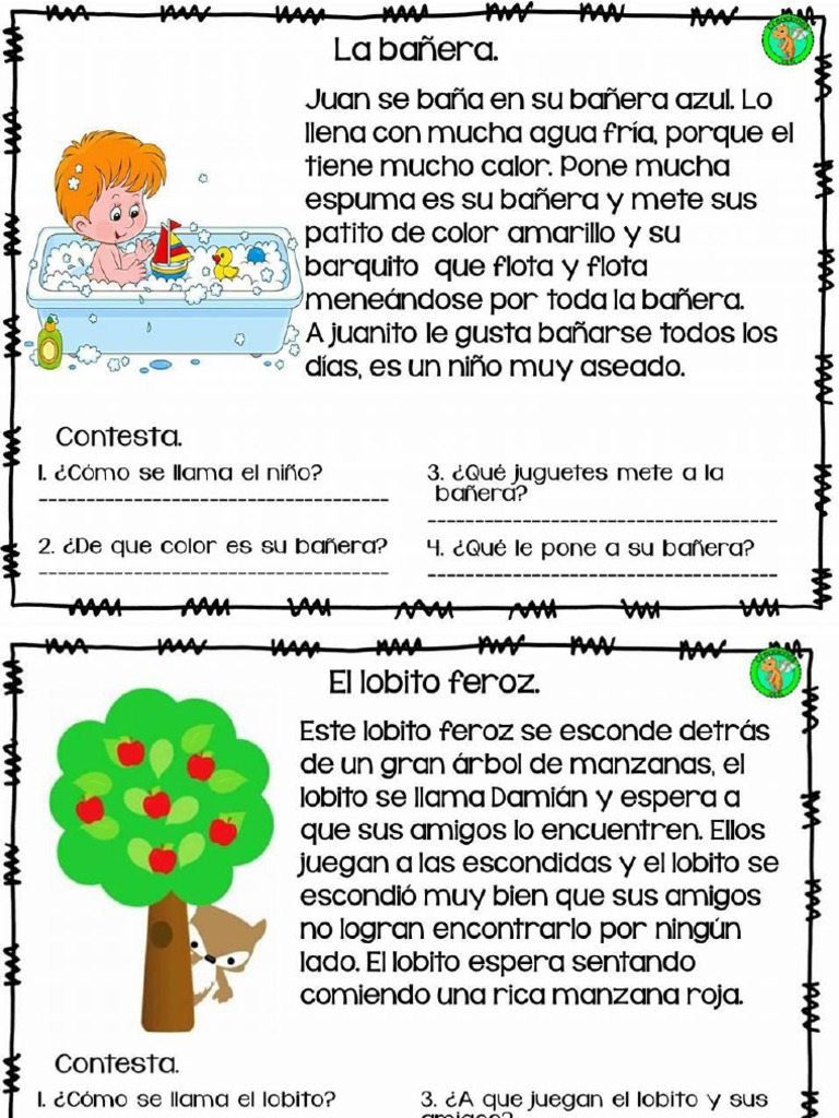 Lecturas Cortas Comprencion 1 y 2