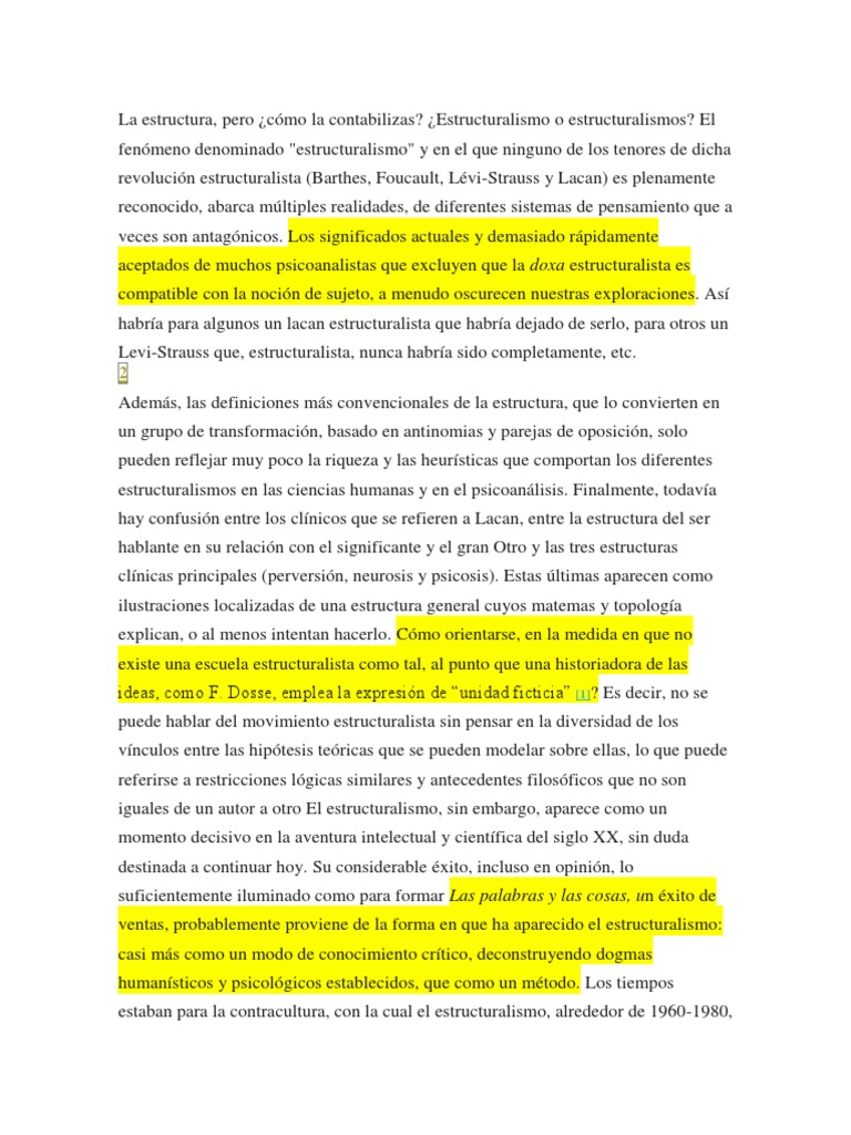 LEIDO El Estructuralismo Hoy | PDF | Jacques Lacan | Psicoanálisis