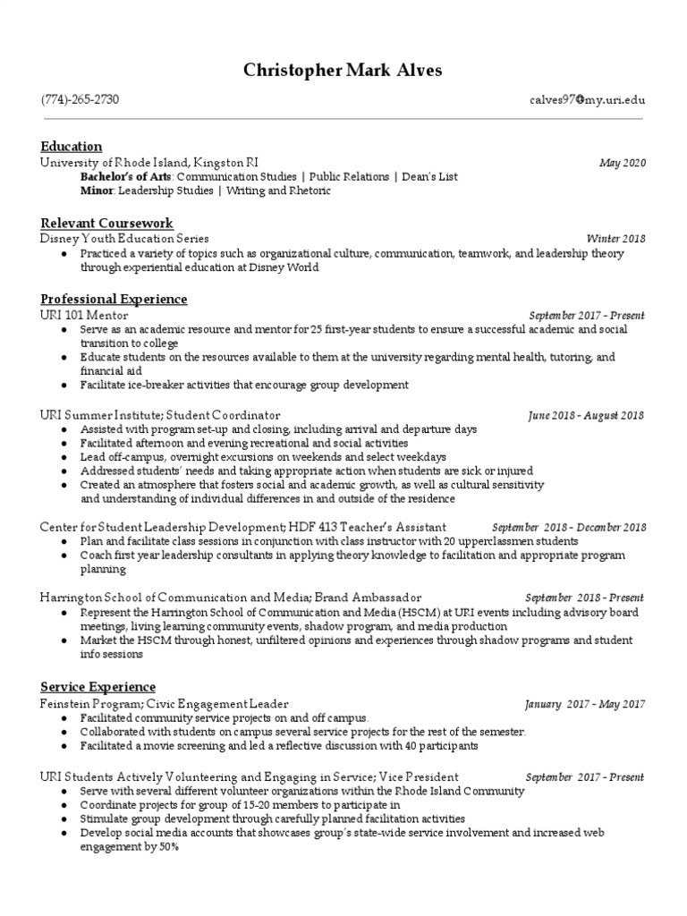 12 2f9 Updated Leadership Resume | PDF | Experiential Education ...
