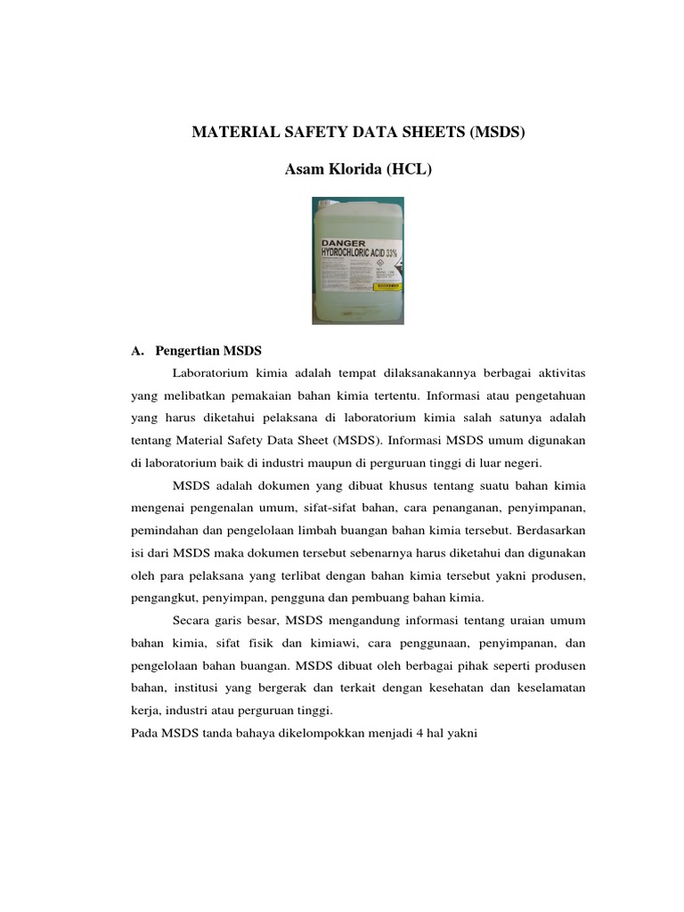 MSDS HCL | PDF