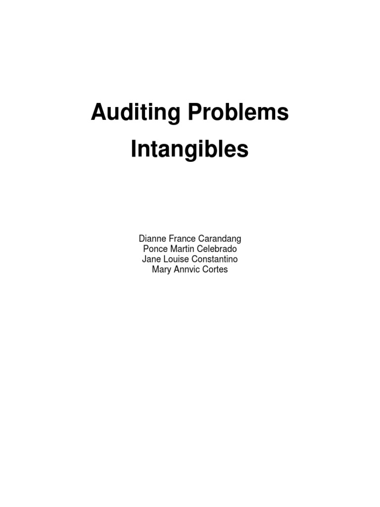 Auditing Problems Intangibles Impairment and Revaluation | PDF ...