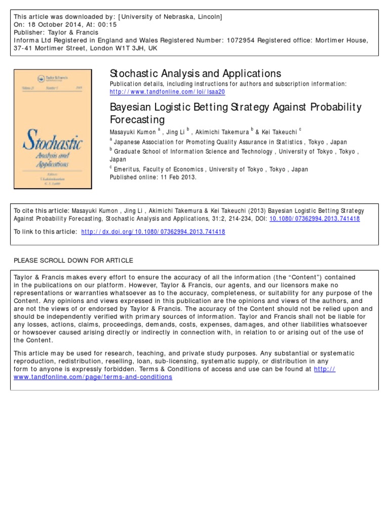 Stochastic Analysis and Applications | PDF | Weather Forecasting ...