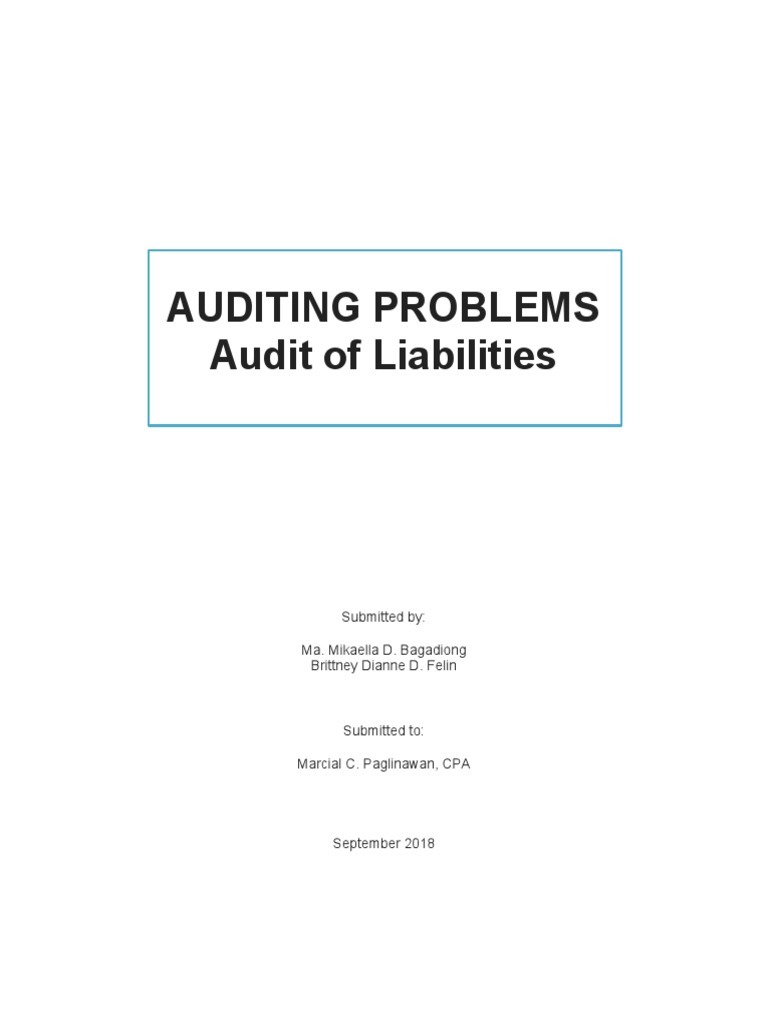 Auditing Problems Liabilities Ac42 | PDF | Bonds (Finance) | Present Value