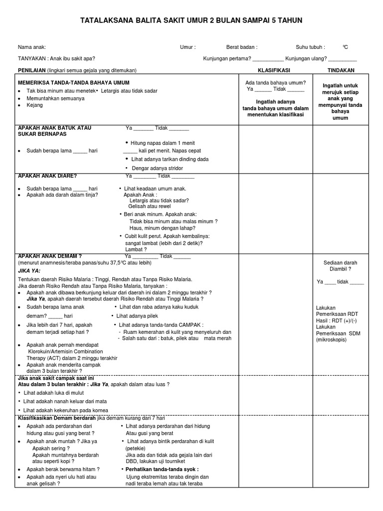Format Pengkajian MTBS | PDF