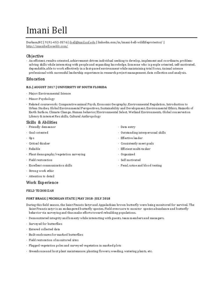 Ib Resume Science Fin | PDF | Leadership | Natural Environment