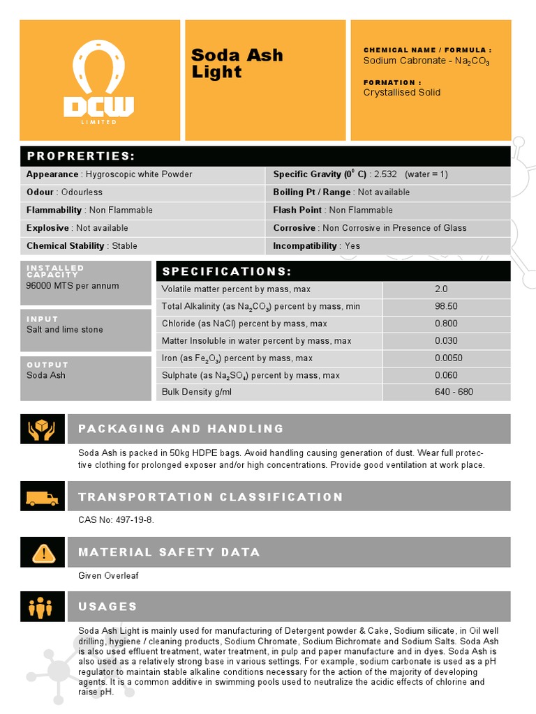 Soda Ash PDF | PDF | Sodium Carbonate | Sodium