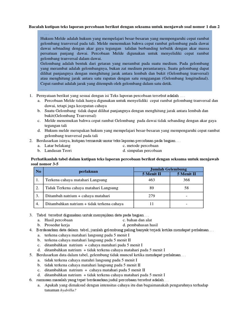 Soal Bahasa Indonesia Kls Ix | PDF