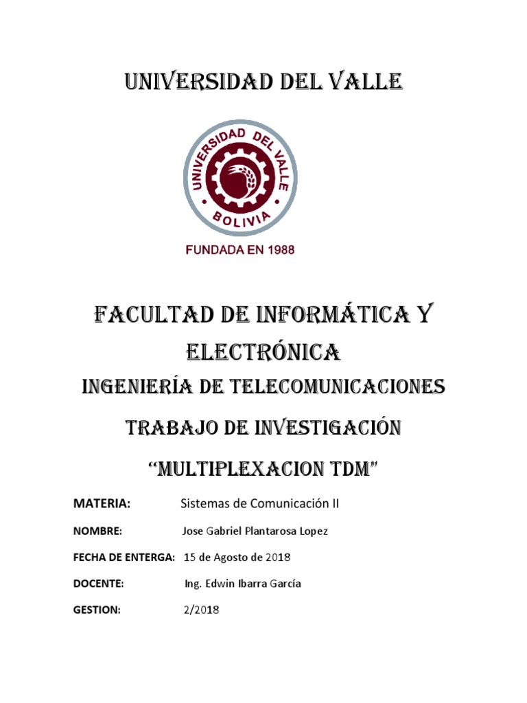 Multiplexacion TDM | PDF | Inalámbrico | Estándares de red
