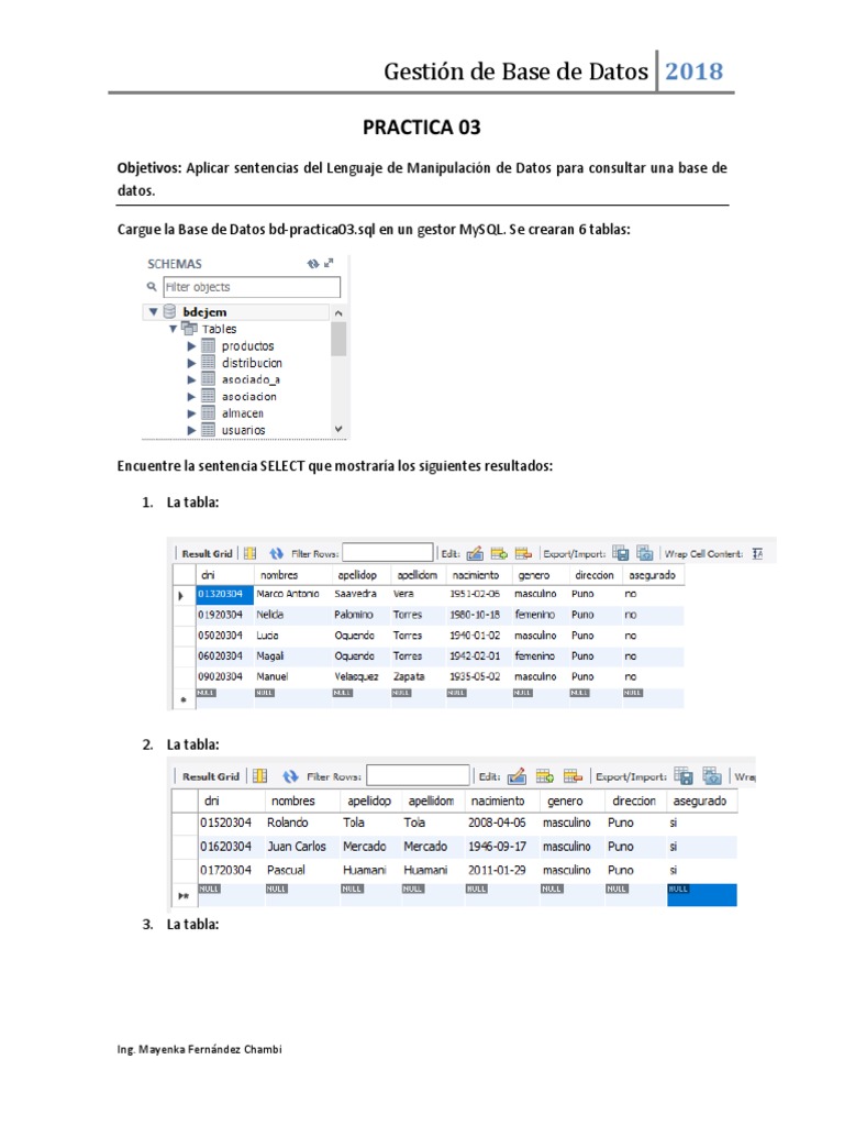 Practica03 LMD | PDF | Tabla (base de datos) | SQL