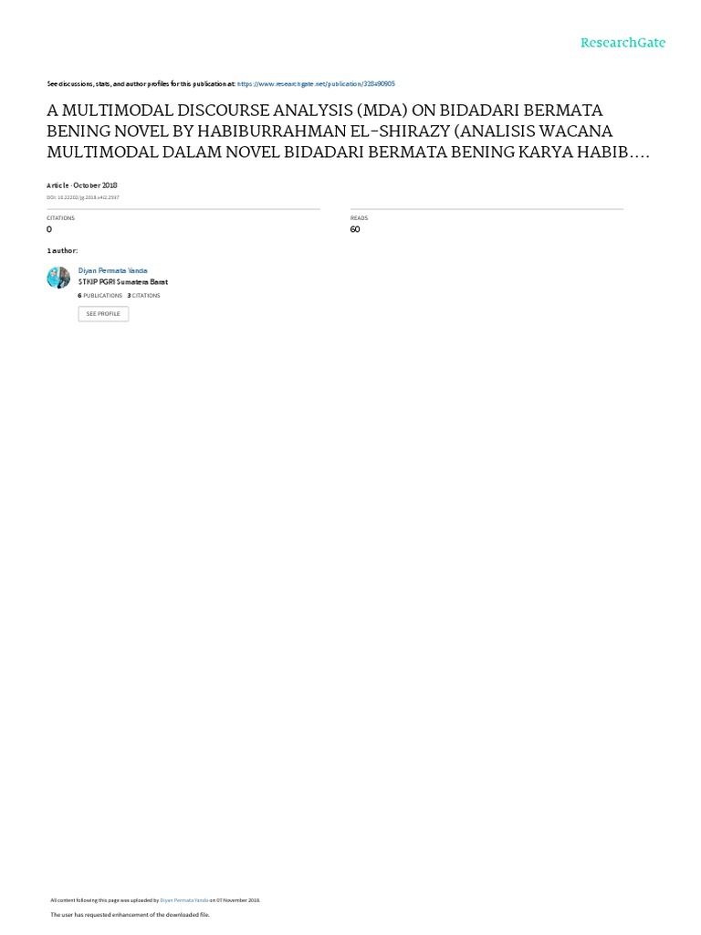 Multimodal Discourse Analysis of Bidadari | PDF | Social Science