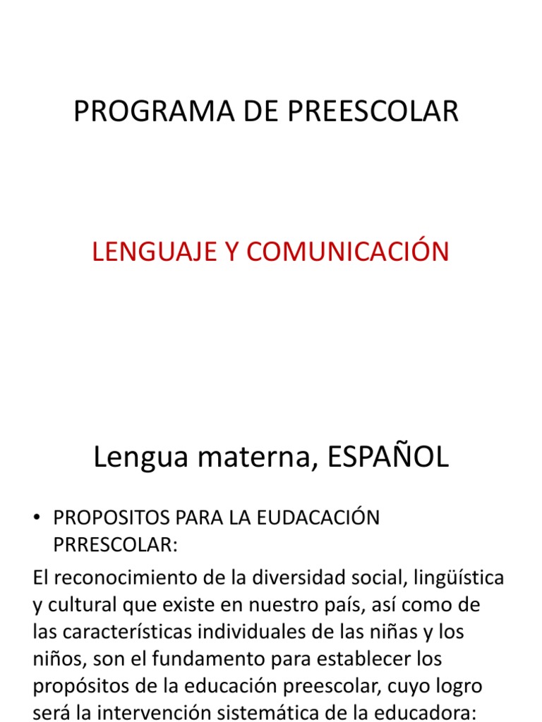 Programa de Educación Preescolar 2022 | PDF | Educación de la primera ...