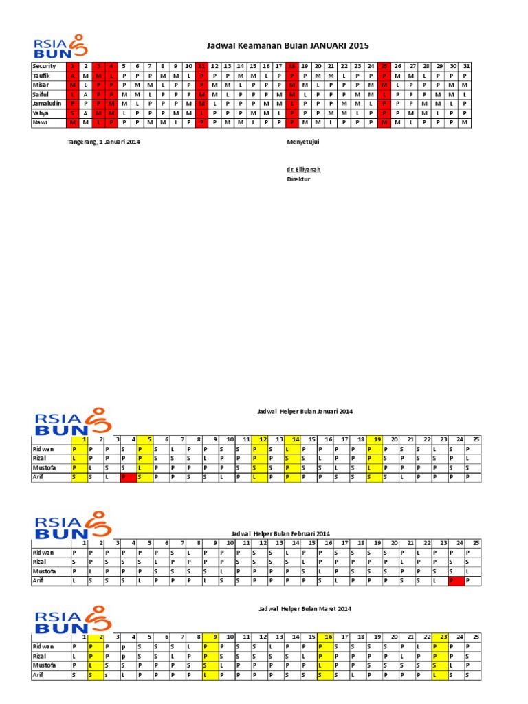 Security Schedules and Duty Rosters for Hospital Support Staff in ...