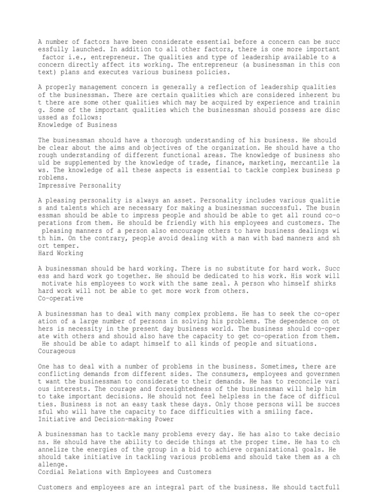 Businessman | PDF | Entrepreneurship | Business