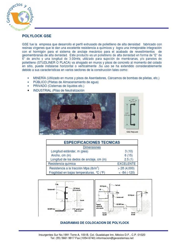 Poly Lock | PDF | Ingeniería de Edificación | Materiales de construcción