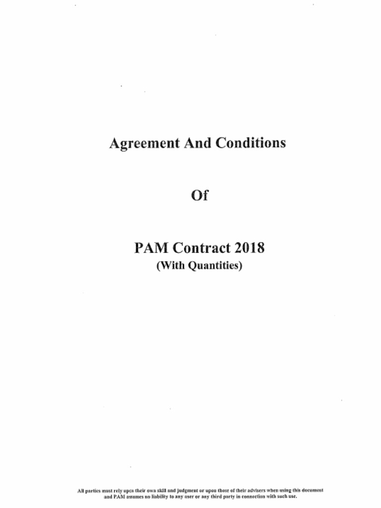 PAM Contract 2018 (With Quantities) | PDF