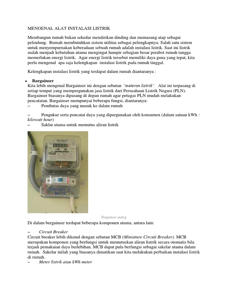 Alat Instalasi Listrik | PDF