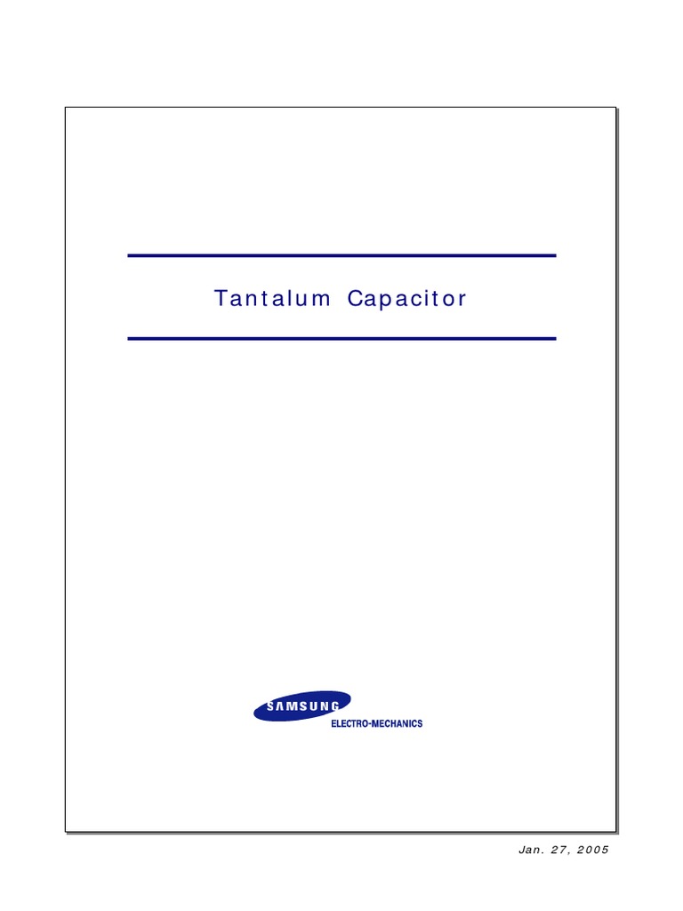 Samsung Tantalum | PDF | Capacitance | Capacitor